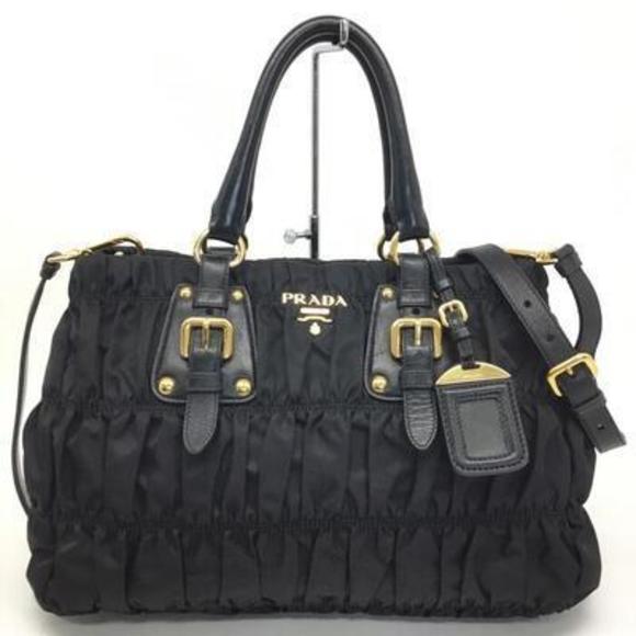 Prada | Bags | Prada Gathered Nylon 2way Shoulder Tote Bag | Poshmark